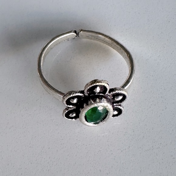 Jewelry | New Emerald Adjustable Boho Fashion Ring 925 Overlay Daisy ...